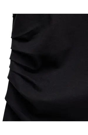 Mango Gathered Cotton T-shirt - Black