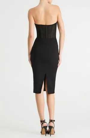 HELSI Sloane Floral Appliqué Strapless Cocktail Dress