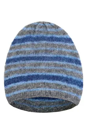 PETIT MOMENTS Wellington Stripe Beanie - Blue/grey