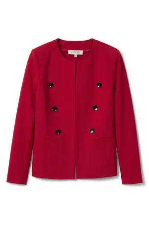 KASPER Faux Double Breasted Jacket - Fire Red