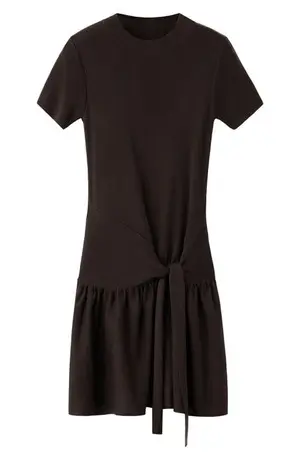 Mango Ribbed A-line Dress - Chocolate