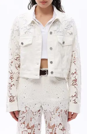 BAYEAS Lace Detail Crop Jacket - Alba