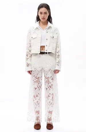 BAYEAS Lace Detail Crop Jacket
