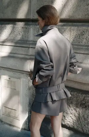 Mango Funnel Neck Trench Coat With Belt