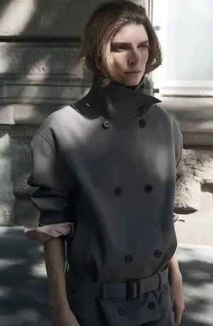 Mango Funnel Neck Trench Coat With Belt