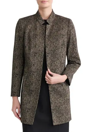 KASPER Stand Collar Topper - Black/camel