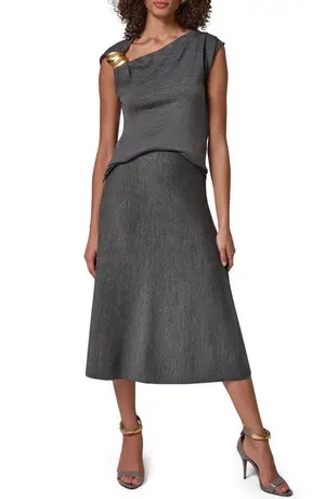 Donna Karan New York A-line Midi Sweater Skirt - Hthr Char