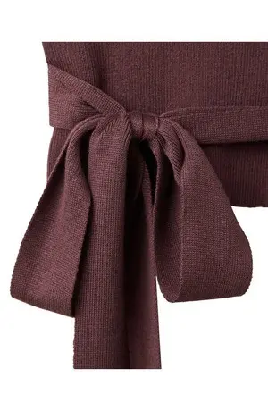 Mango Belted Sweater Vest - Burgundy