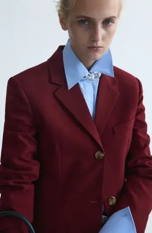 Mango Wool Blend Suit Blazer