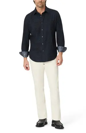 Robert Graham Lawrence Patchwork Print Cotton Herringbone Button-up Shirt