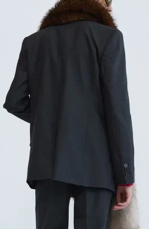 Mango Wool Blend Suit Blazer