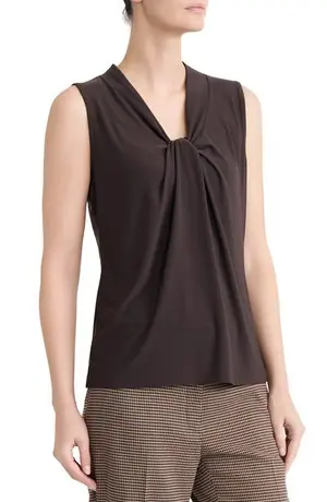 KASPER Knot Front Sleeveless Top