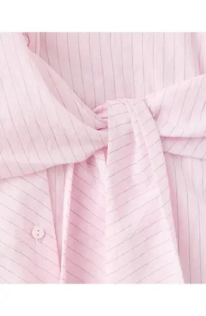 Mango Bow Detail Pinstripe Shirt