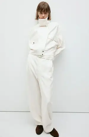 Mango Belted Straight Leg Pants