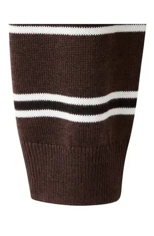 Mango Striped Polo Collar Sweater