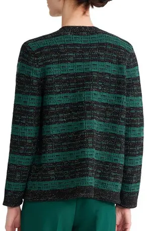 KASPER Metallic Stripe Cardigan