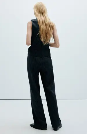 Mango Pinstripe Straight Leg Pants