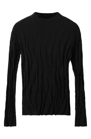 Mango Fitted Mock Neck Sweater - Black