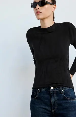 Mango Fitted Mock Neck Sweater