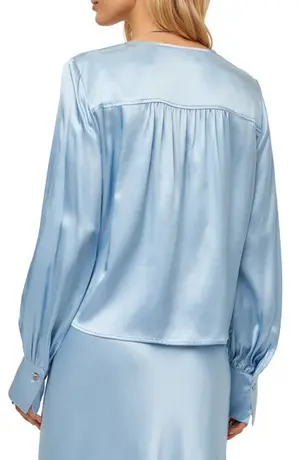 Fifteen Twenty Jackie Shirred Satin Top
