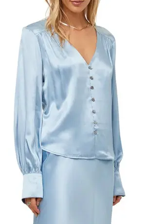 Fifteen Twenty Jackie Shirred Satin Top