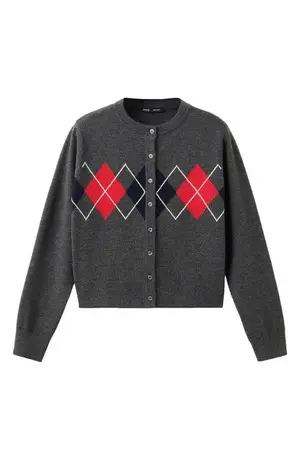 Mango Argyle Cardigan
