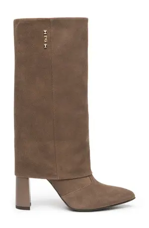 NEROGIARDINI Pointed Toe Cuff Leather Boot - Amber