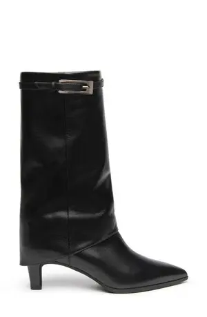 NEROGIARDINI Pointed Toe Cuff Leather Boot