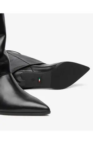NEROGIARDINI Pointed Toe Cuff Leather Boot