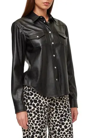 Fifteen Twenty Anna Faux Leather Shirt