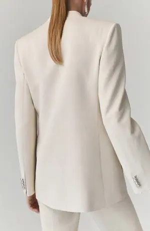 Mango Metallic Button Linen Blend Blazer