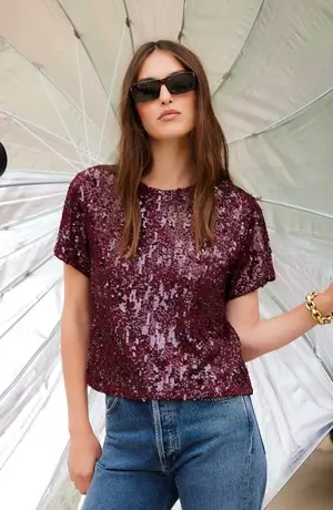 Fifteen Twenty Stacey Sequin Top