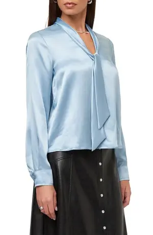 Fifteen Twenty Patty Tie Neck Satin Shirt