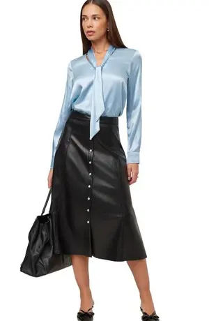 Fifteen Twenty Patty Tie Neck Satin Shirt