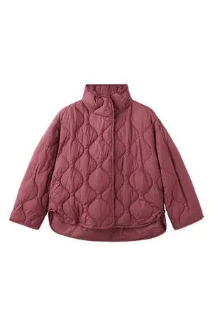 Mango Quilted Anorak With Detachable Scarf
