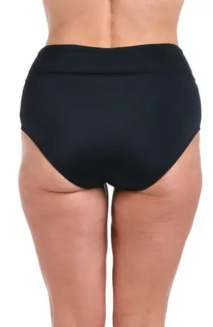 MAXINE OF HOLLYWOOD Wide Waist Bikini Bottoms - Black