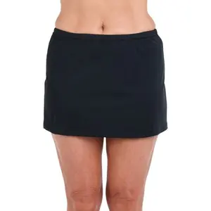 MAXINE OF HOLLYWOOD Solid Skirted Swim Bottoms - Black