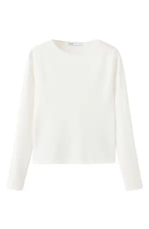 Mango Fitted Boat Neck Sweater - Ecru