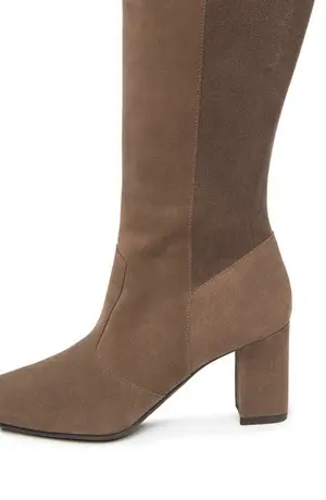 NEROGIARDINI Square Toe Stretch Knee High Boot