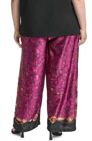 Karl Lagerfeld Paris Printed Wide Leg Soft Pants