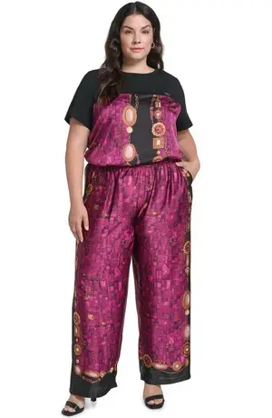 Karl Lagerfeld Paris Printed Wide Leg Soft Pants