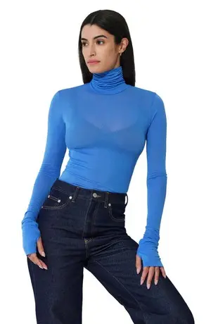 MARCELLA Eloise Sheer Turtleneck Top