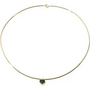 THE M JEWELERS The Heart Pendant Cubic Zirconia Choker - Gold