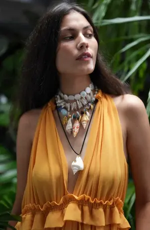 Sequin Nellie Semiprecious Stone & Cultured Freshwater Pearl Shell Necklace