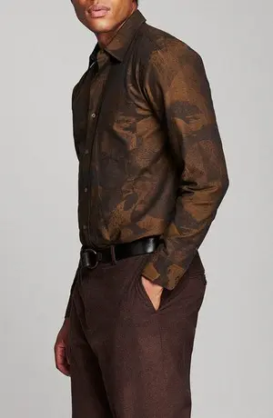 Billy Reid Cypress Archive Peacock Cotton Jacquard Button-up Shirt