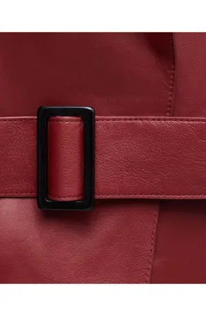 Mango Belted Leather Jacket