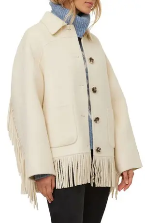 Fifteen Twenty Yara Fringe Wool Blend Jacket