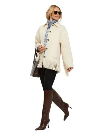 Fifteen Twenty Yara Fringe Wool Blend Jacket