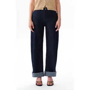 BAYEAS High Waist Cuffed Barrel Jeans Milemark
