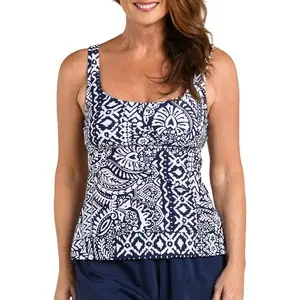 MAXINE OF HOLLYWOOD Bohemia Scoop Neck Tankini - Indigo